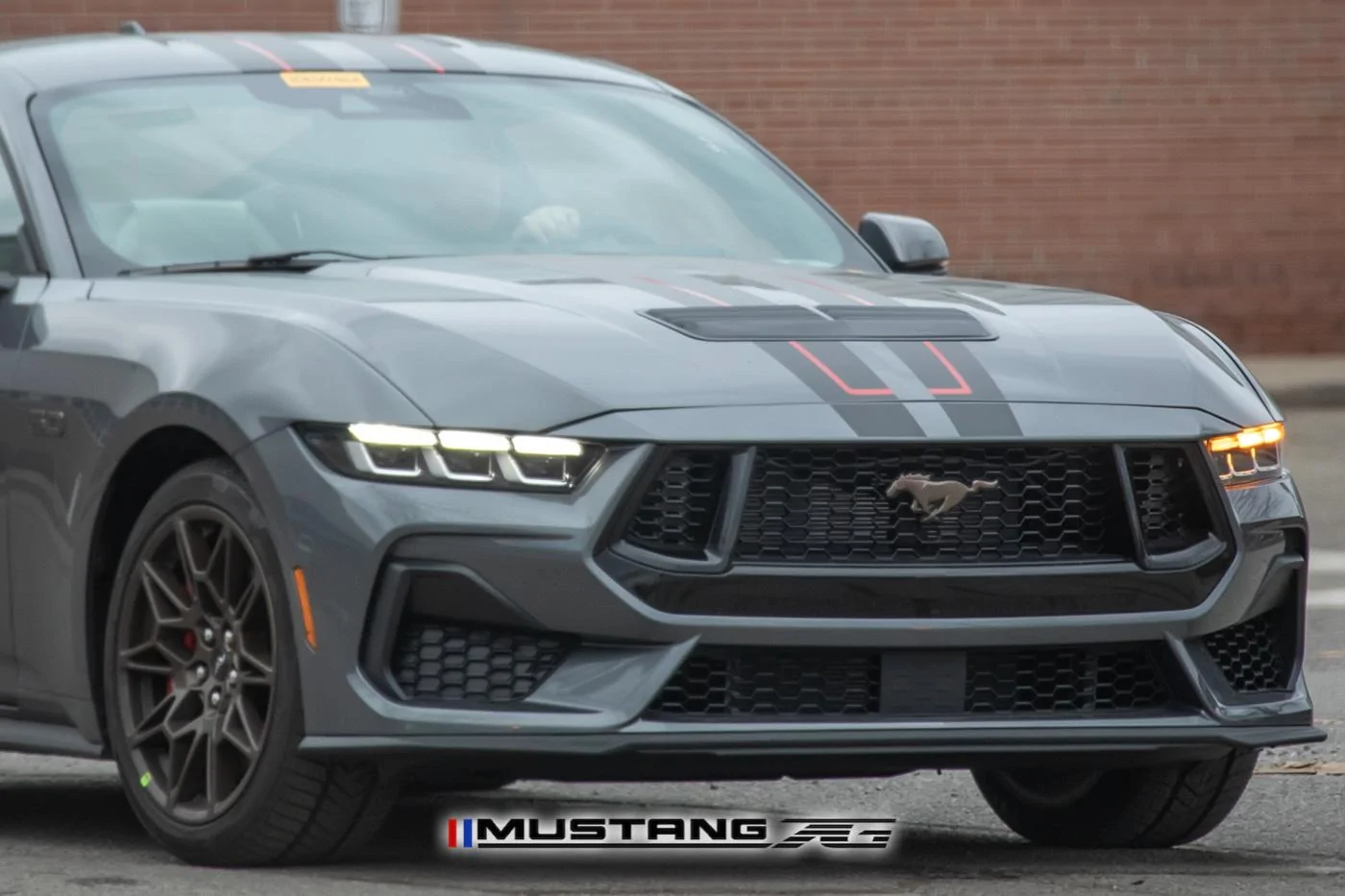 Red & Black Stripes Spied on Carbonized Gray 2024 Mustang GT w/Bronze ...