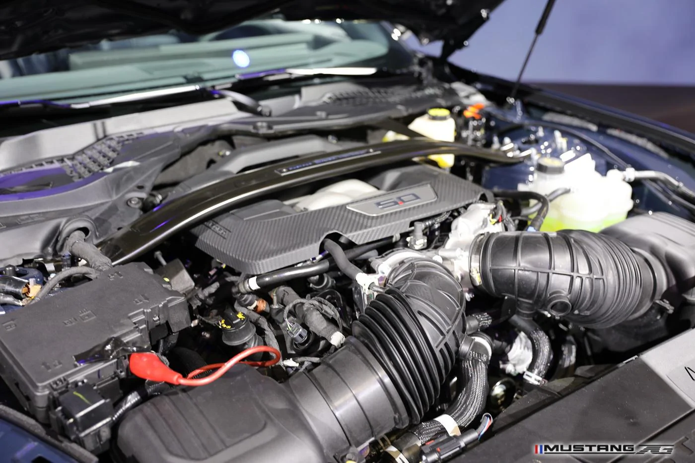 NYIAS: Dark Horse Mustang (Blue Ember) & Engine Bay FIRST Look + 2024 ...