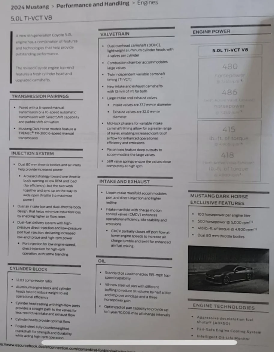 4th Gen Coyote (5.0L Ti-VCT) S650 V8 Engine Technical Info / Specs ...