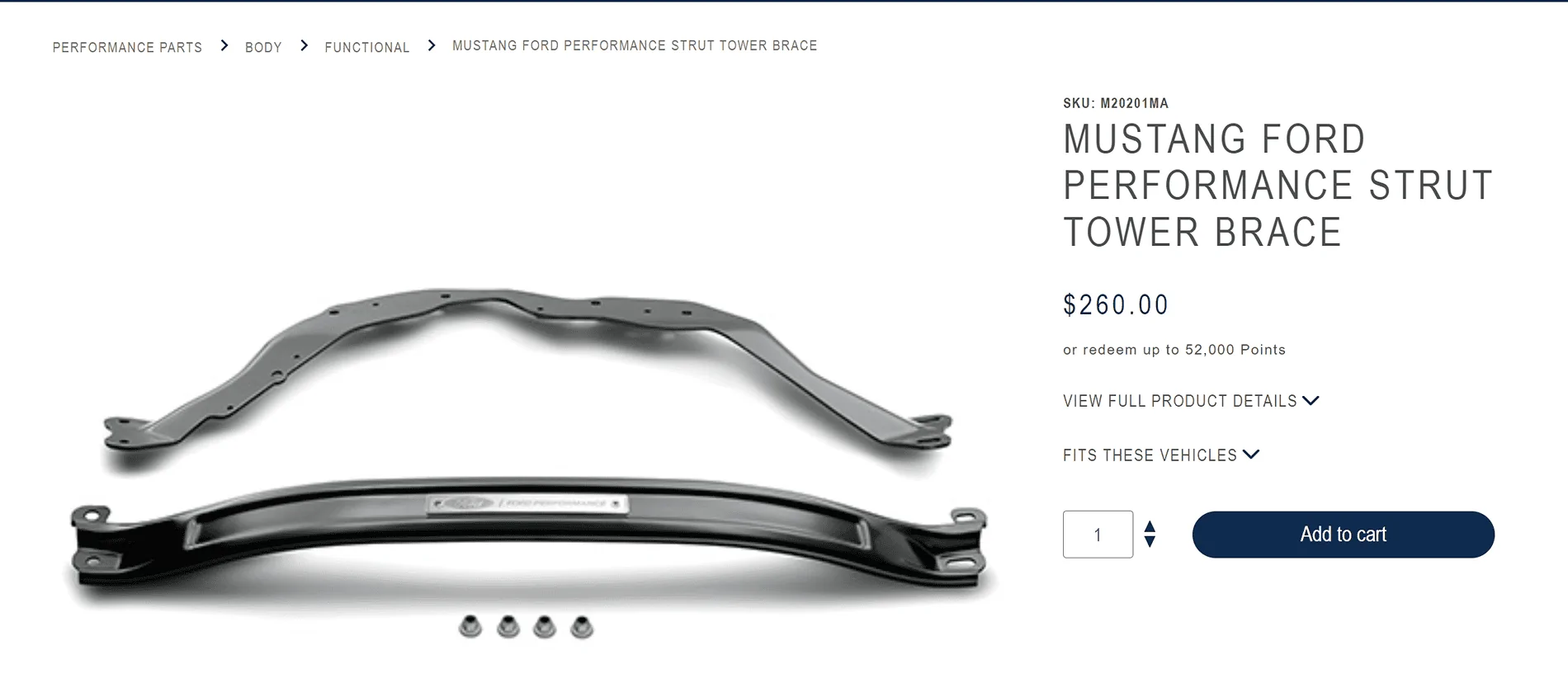 Ford Performance Strut Tower Brace-How Long Does it take to Ship ...