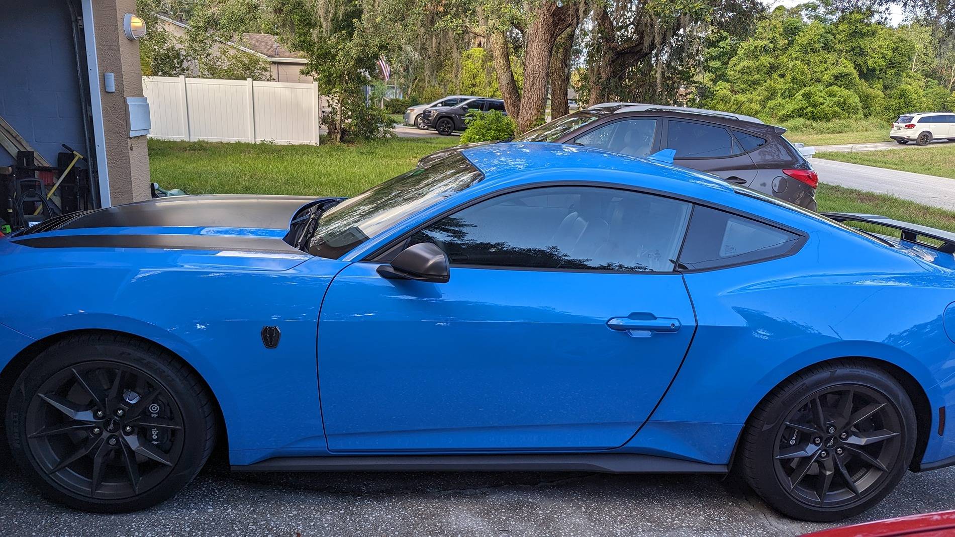 Photos request: Grabber Blue Blue Dark Horse with Aftermarket Wheels ...