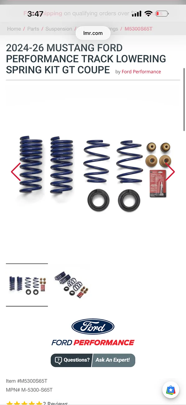 Review: Ford Performance Track Lowering Springs - S650 GT | Page 2 ...